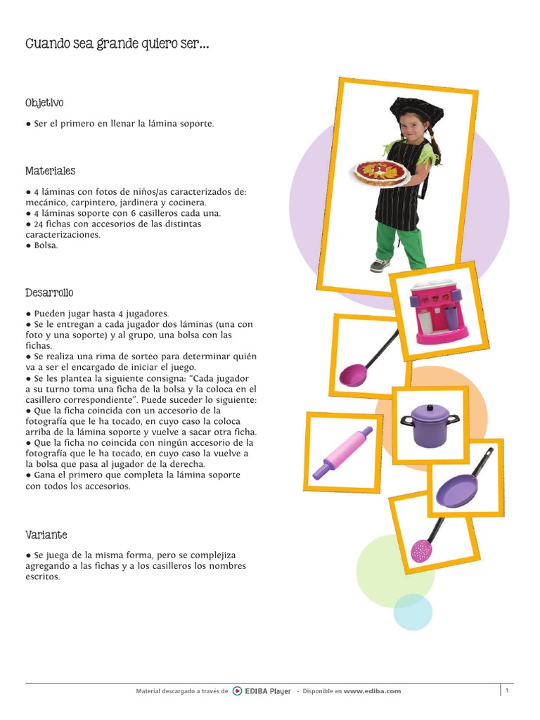 Cuando Sea Grande Quiero Ser... : Objetivo | PDF