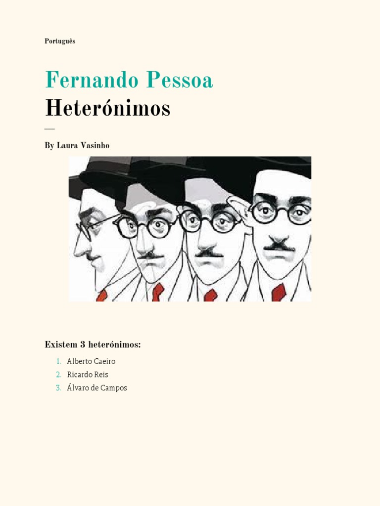 resumos fernando pessoa (heterónimos) e gramática | PDF | Assunto ...