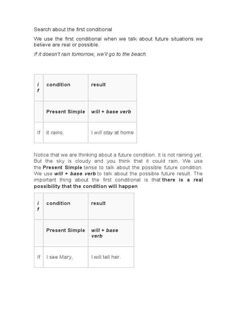 First Conditional | PDF