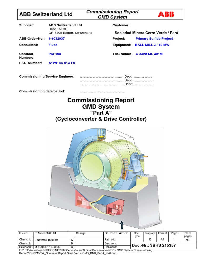 GMD System Commissioning Report | PDF | Electric Motor | Transformer