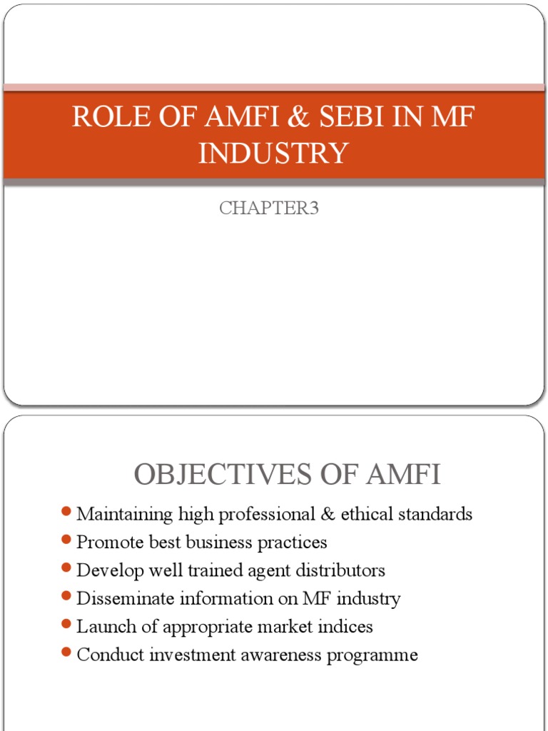 AMFI and SEBI Roles in Mutual Funds | PDF