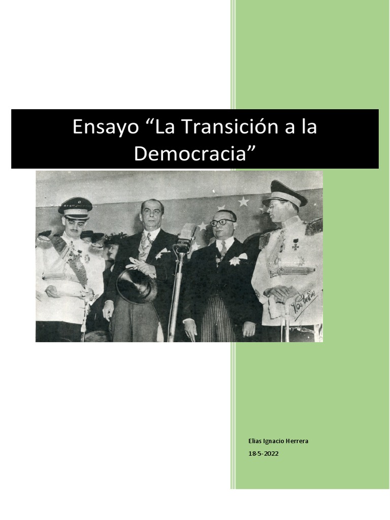 Ensayo La Transición A La Democracia | PDF | Gobierno