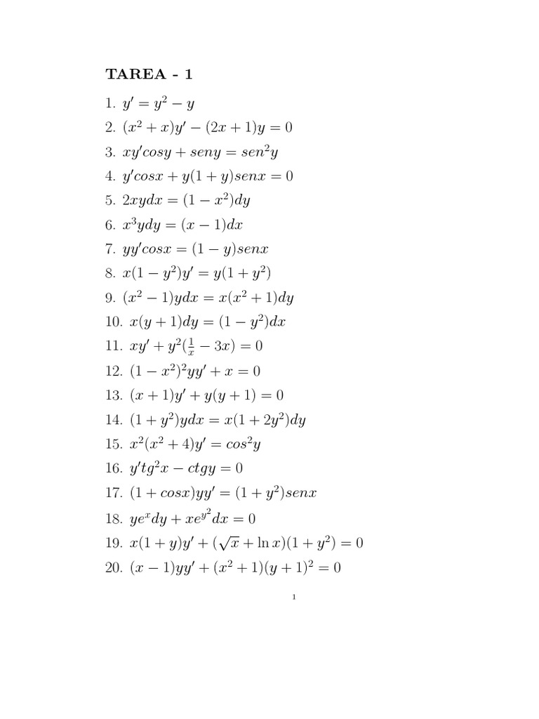 Tarea - I. Cal - EDO | PDF