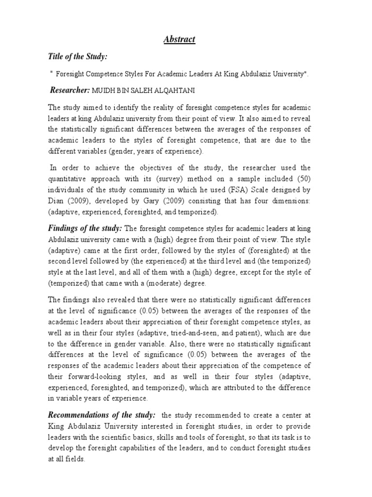 Muidh Saleh J Alqahtani - Research Proposal (Abstract) | PDF | Science ...