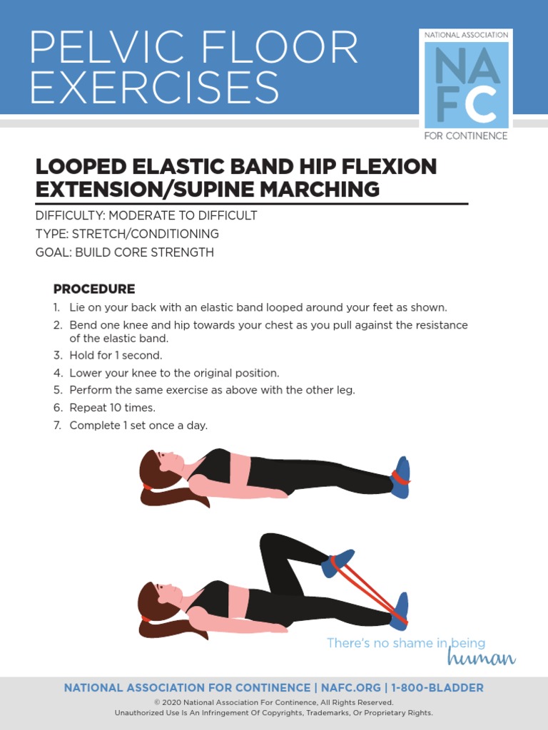 Pelvic Floor Exercises: Looped Elastic Band Hip Flexion Extension ...