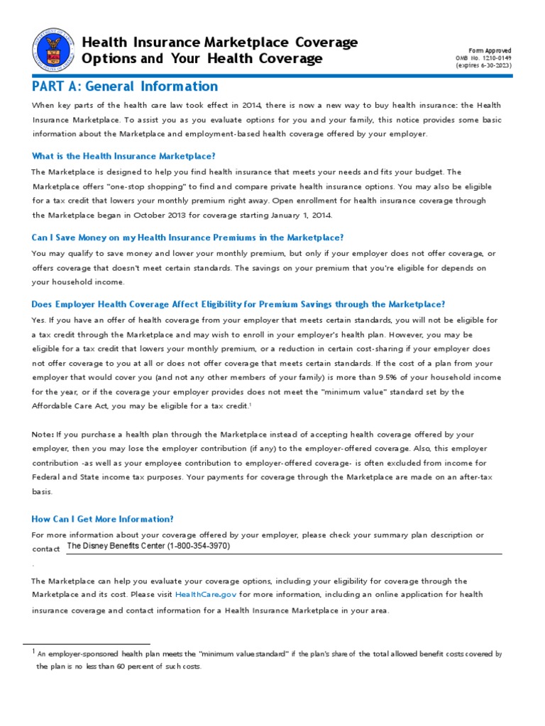 Health Insurance Marketplace Notice - Rev 2020 | PDF | Employment ...