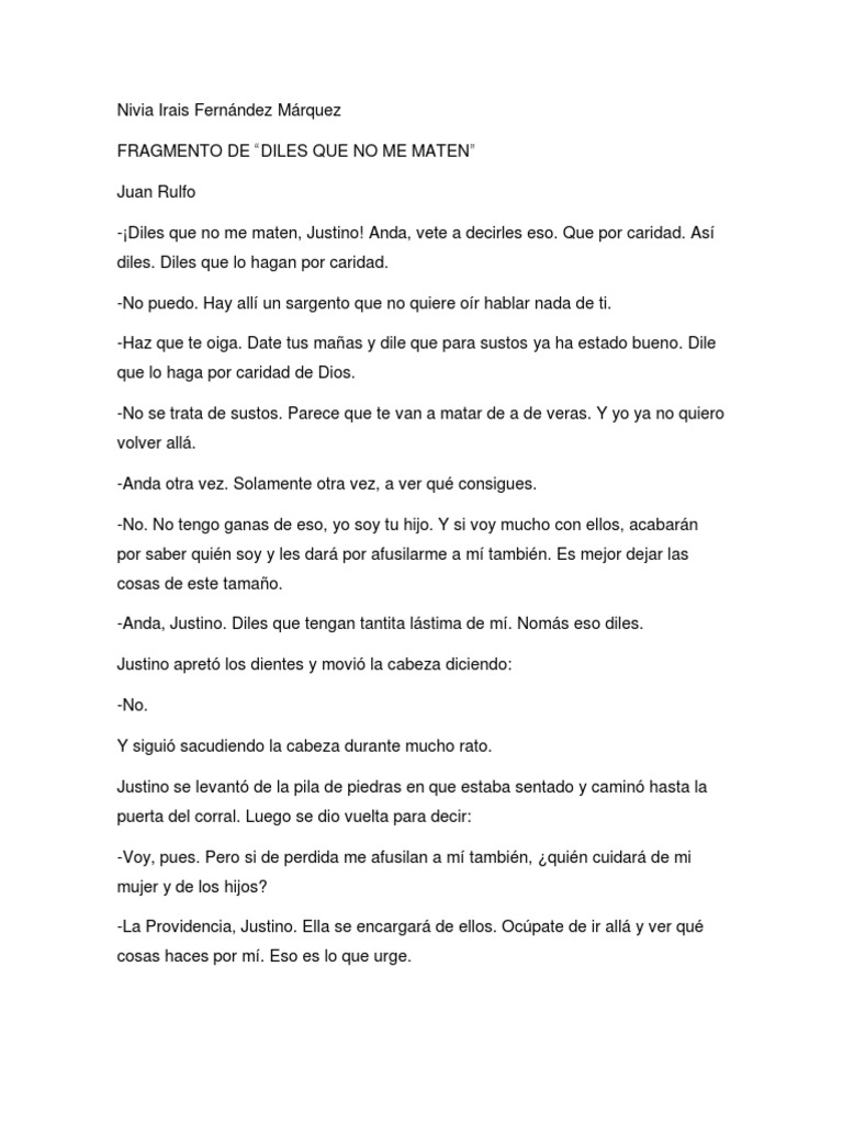 Diles Que No Me Maten | PDF