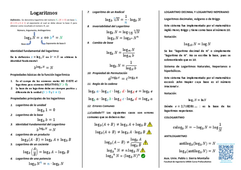 4 Logaritmos | PDF | Logaritmo | Exponenciación