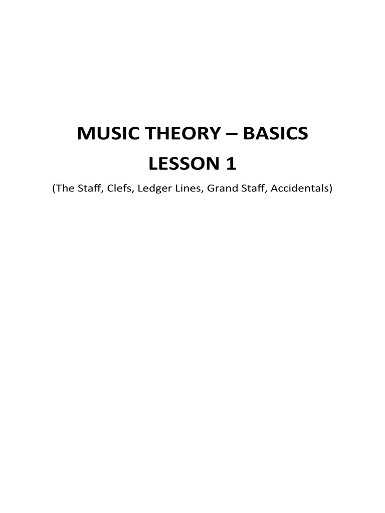 Music Theory Basics: Staff, Clefs, Notes & More | PDF | Clef | Pitch ...