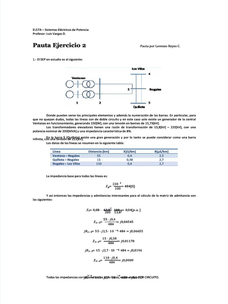 PDF Ejercicio Resuelto de Flujo de Potencia - Compress | PDF ...