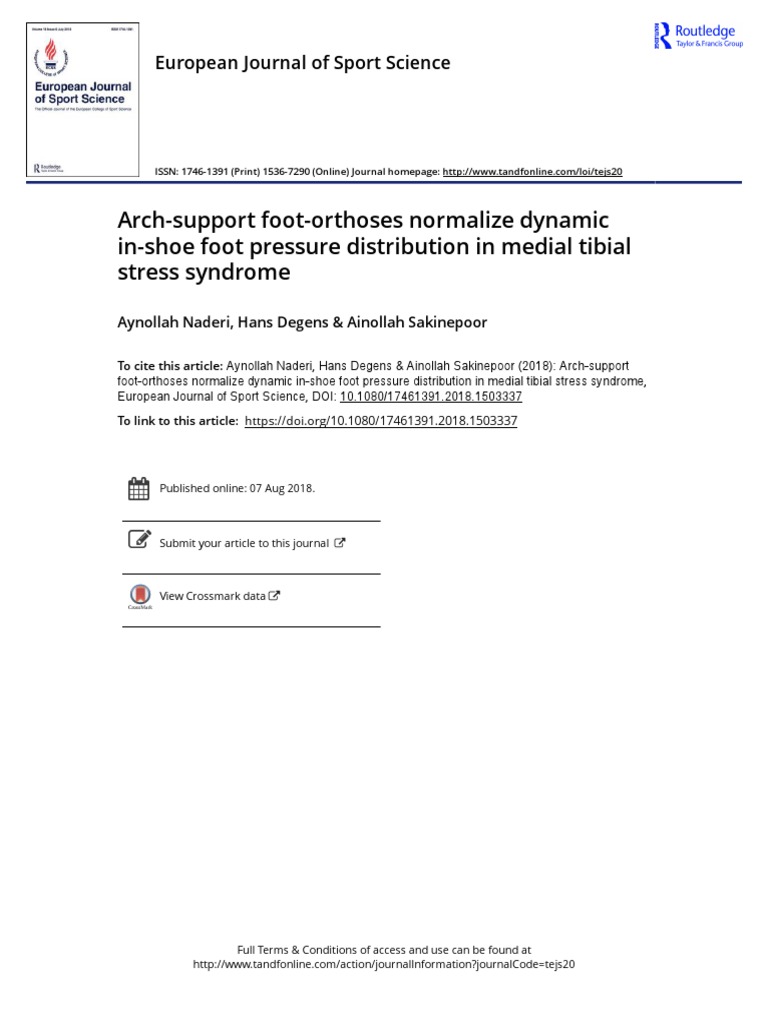 Arch-Support Foot-Orthoses Normalize Dynamic In-Shoe Foot Pressure ...