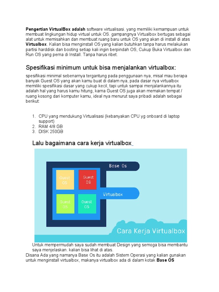 Pengertian VirtualBox Adalah Software Virtualisasi | PDF | Komputer
