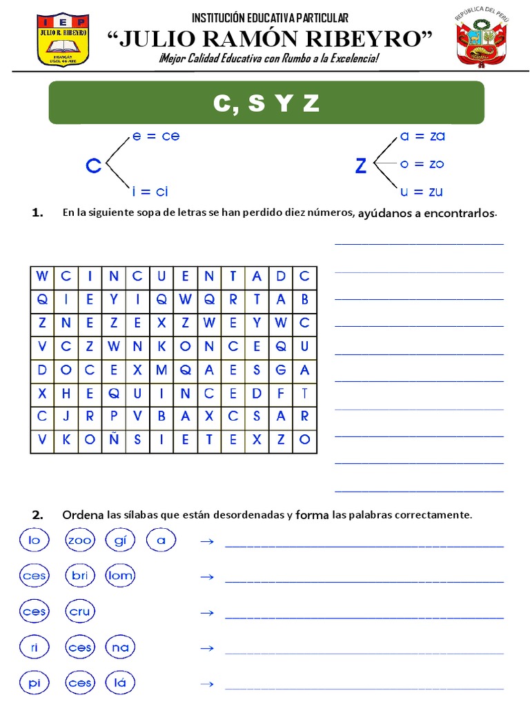 CLASE 3 - USO DE LA C, S y Z | PDF