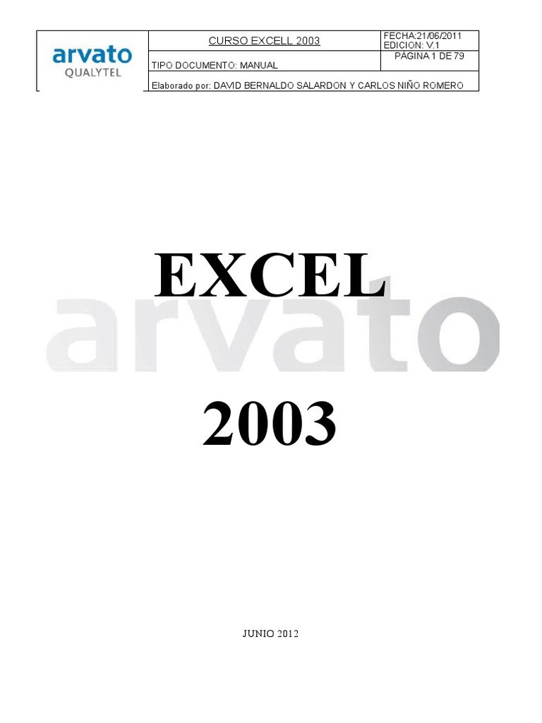 MANUAL EXCEL 2003 V 1 2 | PDF | Hoja de cálculo | Microsoft Excel