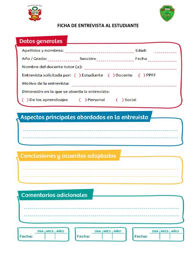 ficha de entrevista al estudiante | PDF