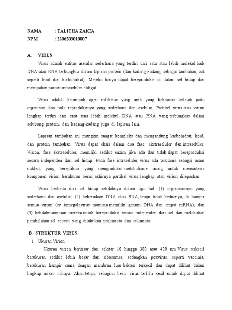 Struktur dan Jenis Kapsid Virus | PDF | Sains & Matematika