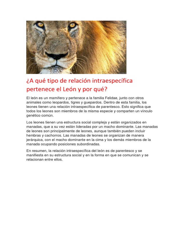 Relación Intraespecífica | PDF