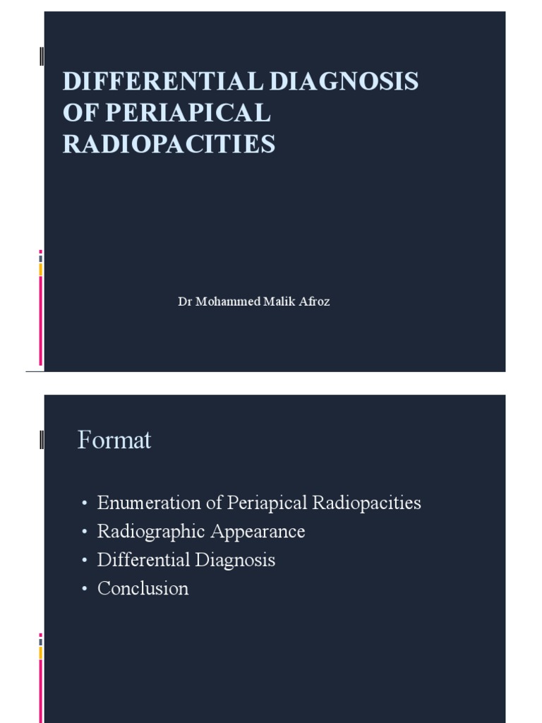 Differential Diagnosis of Periapical Radiopacities | PDF | Tooth ...