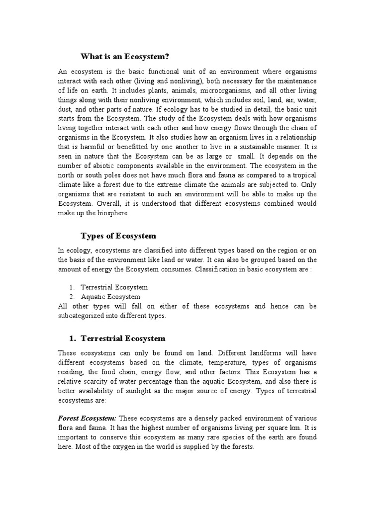 What Is An Ecosystem | PDF | Ecosystem | Natural Environment