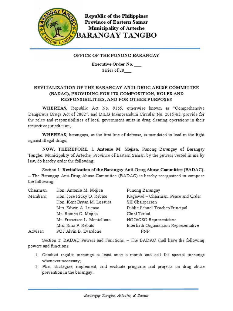 Revitalizing Barangay Tangbo's Anti-Drug Efforts | PDF