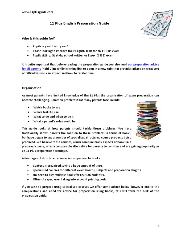 11 Plus English Preparation Guide | PDF | Reading Comprehension ...