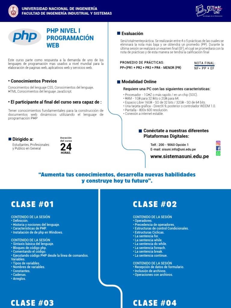 PHP Nivel I Programación WEB | PDF | Php | Lenguaje de programación