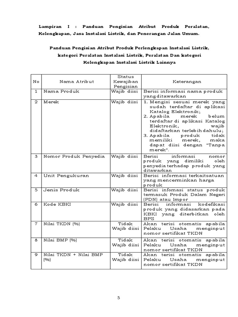 Petunjuk Pengisian | PDF