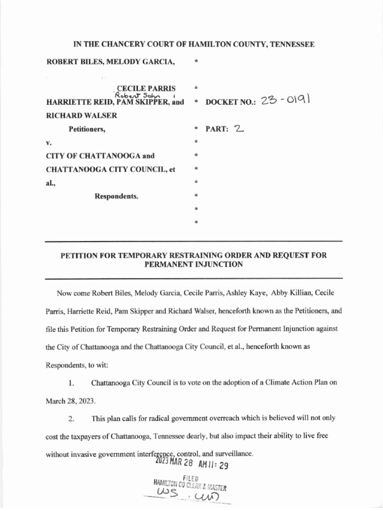 Petition For Injunction | PDF | Sustainability | Privacy