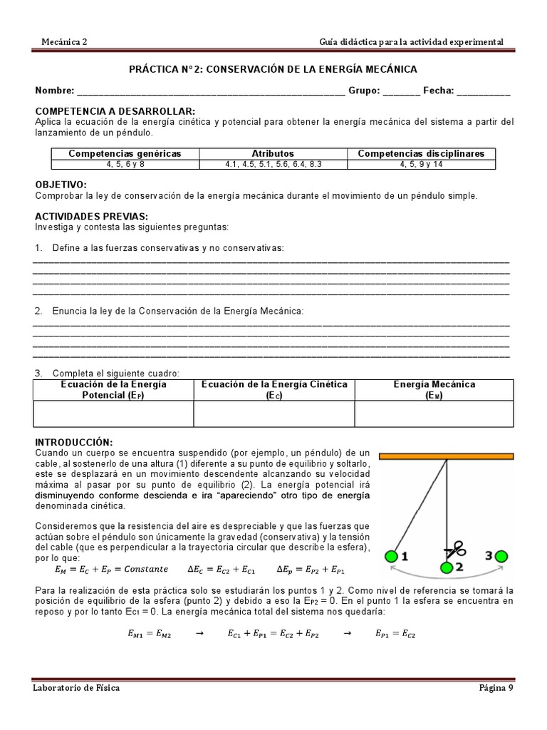 Cuadernillo Mec 2 Plan 2018 - 2023 - P2 | PDF | Péndulo | Energía potencial