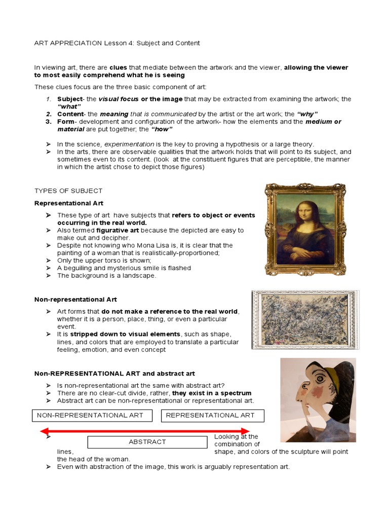 Subject and Content in Art Appreciation | PDF | Abstract Art | Paintings