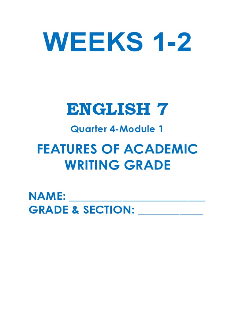 Quarter 4 English 7 Weeks 1-2 | PDF | Communication | Adverb