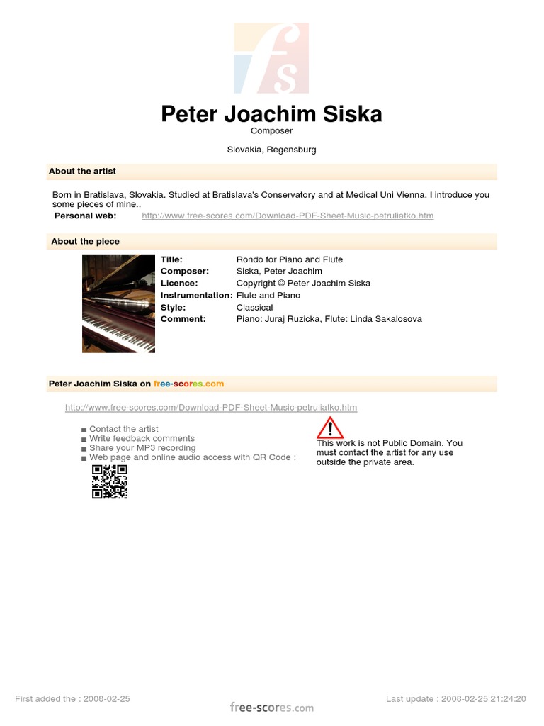 (Free Scores - Com) - Siska Peter Joachim Rondo For Piano and Flute ...