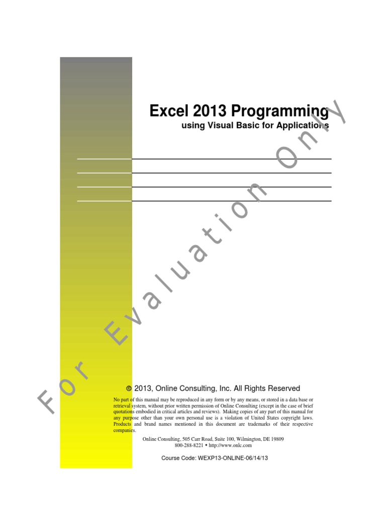 Visual Basic | PDF | Microsoft Excel | Visual Basic For Applications Visual Basic | PDF | Microsoft Excel | Visual Basic For Applications