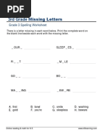 Grade 3 Missing Letters 1 | PDF