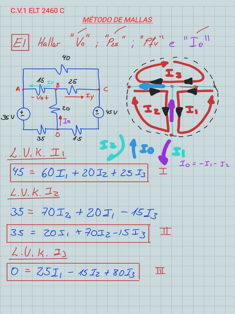 CV1 Elt 2460 C Metodo de Mallas Parte 1 - 230321 - 213545 | PDF