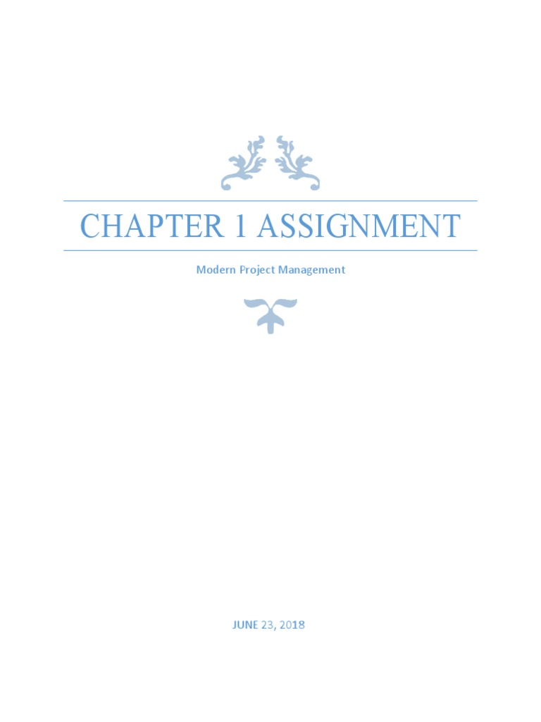 Chapter 1 Assignment | PDF | Project Management | Business