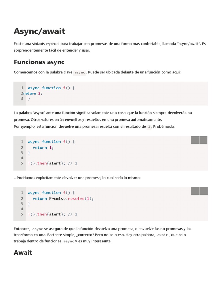 Async/await | PDF | Desarrollo de software | Ingeniería Informática