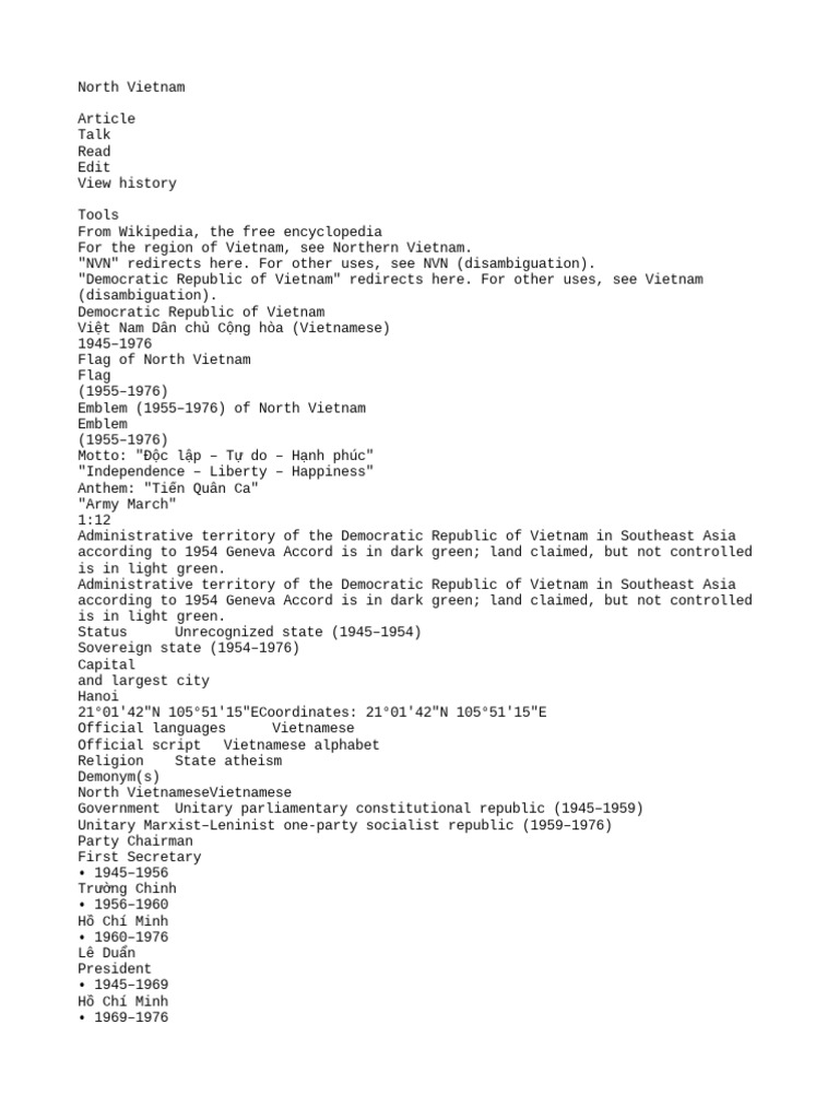 Vietnam | PDF | North Vietnam | Vietnam