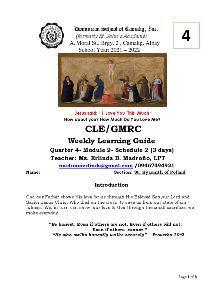 Cle/Gmrc: Weekly Learning Guide | PDF | Ten Commandments | Jesus