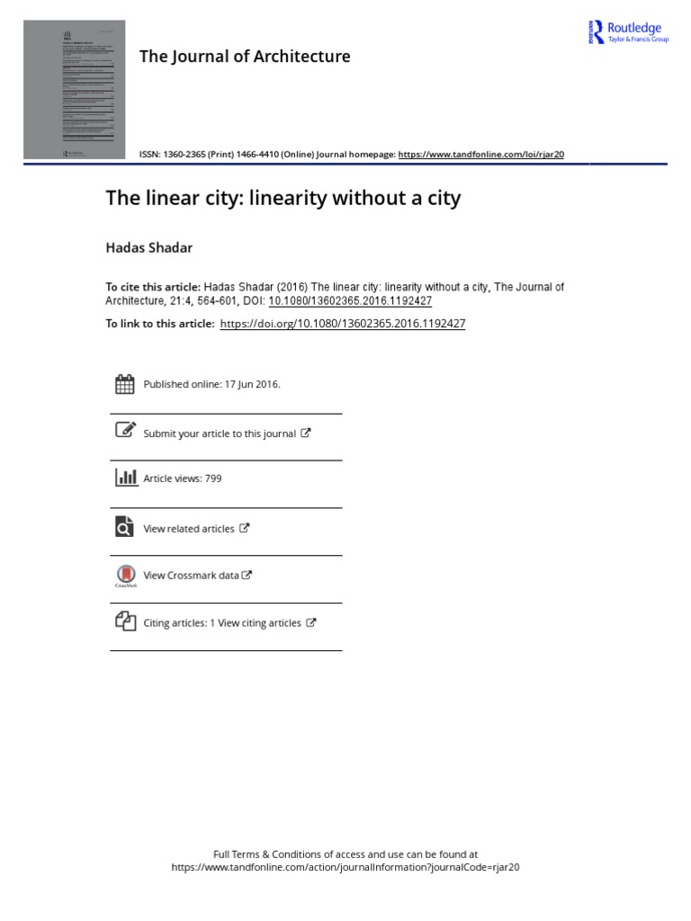 The Linear City Linearity Without A City | PDF | Israel | World Politics