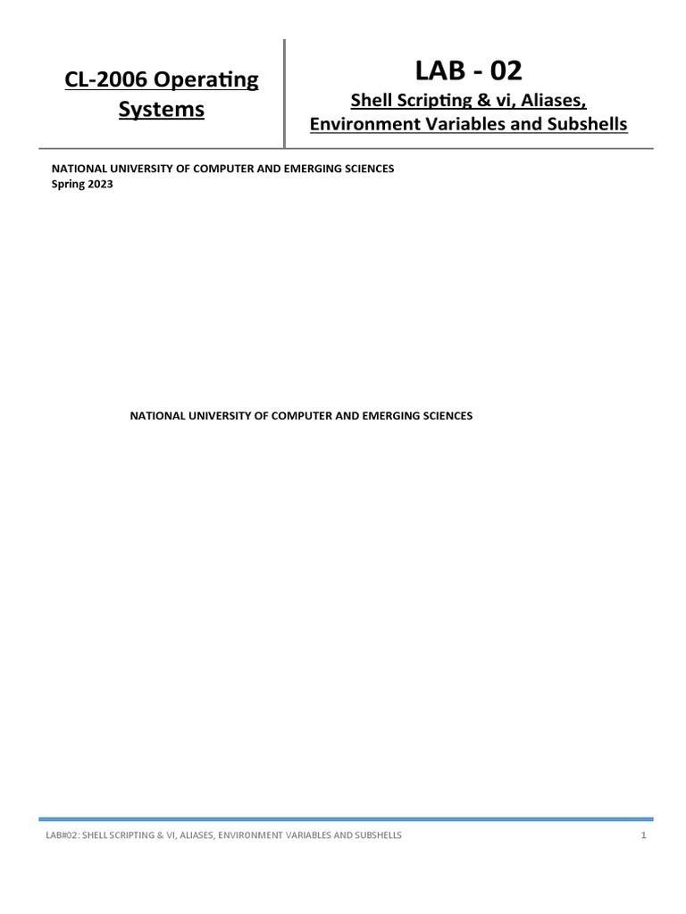 OS Lab 2 Shell Script | PDF | Shell (Computing) | Scripting Language OS Lab 2 Shell Script | PDF | Shell (Computing) | Scripting Language