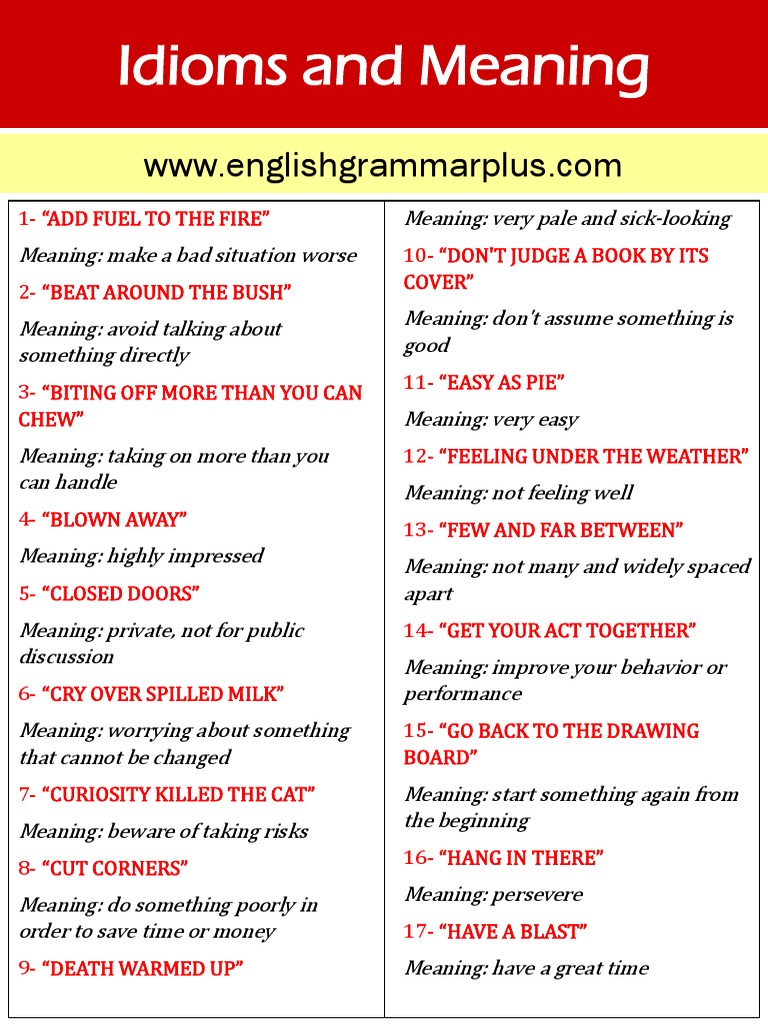 Idioms and Meaning | PDF