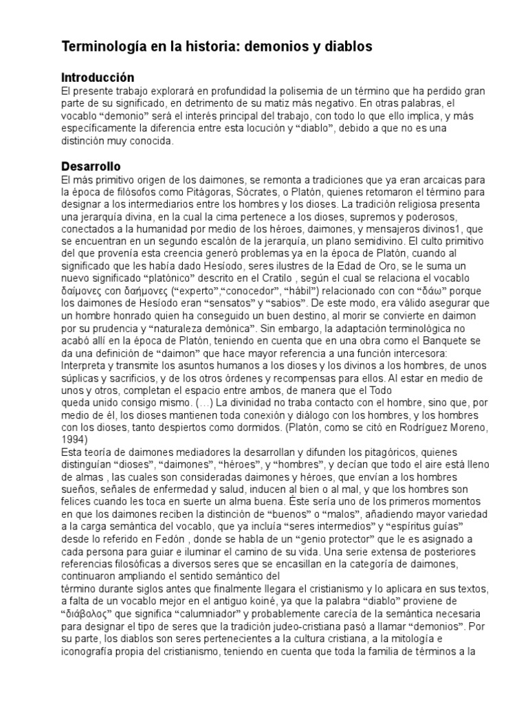 Terminología en La Historia Demonios y Diablos | PDF | Demonios | Diablo