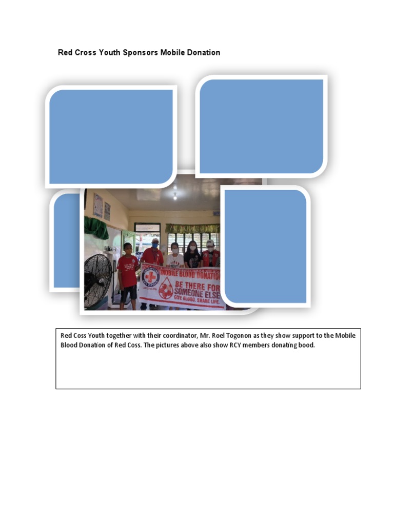 Red Cross Youth Supports Blood Donation | PDF | Wellness | Religion ...