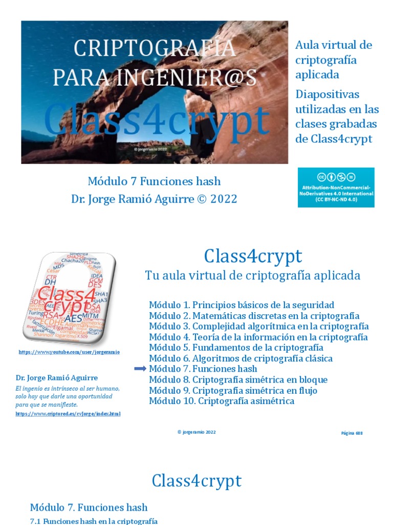 Capítulo 7 Funciones Hash | PDF | Clave (criptografía) | Criptografía