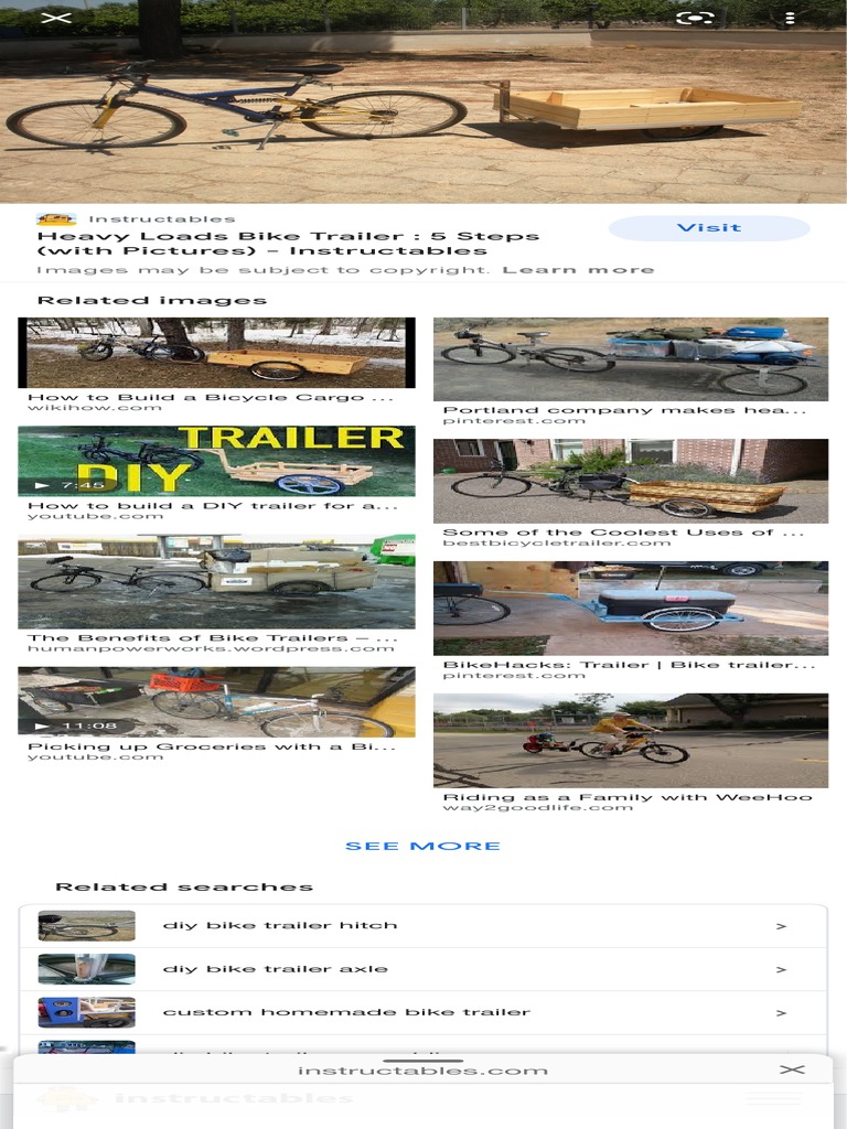 Heavy Loads Bike Trailer: 5 Steps (With Pictures) - Instructables | PDF