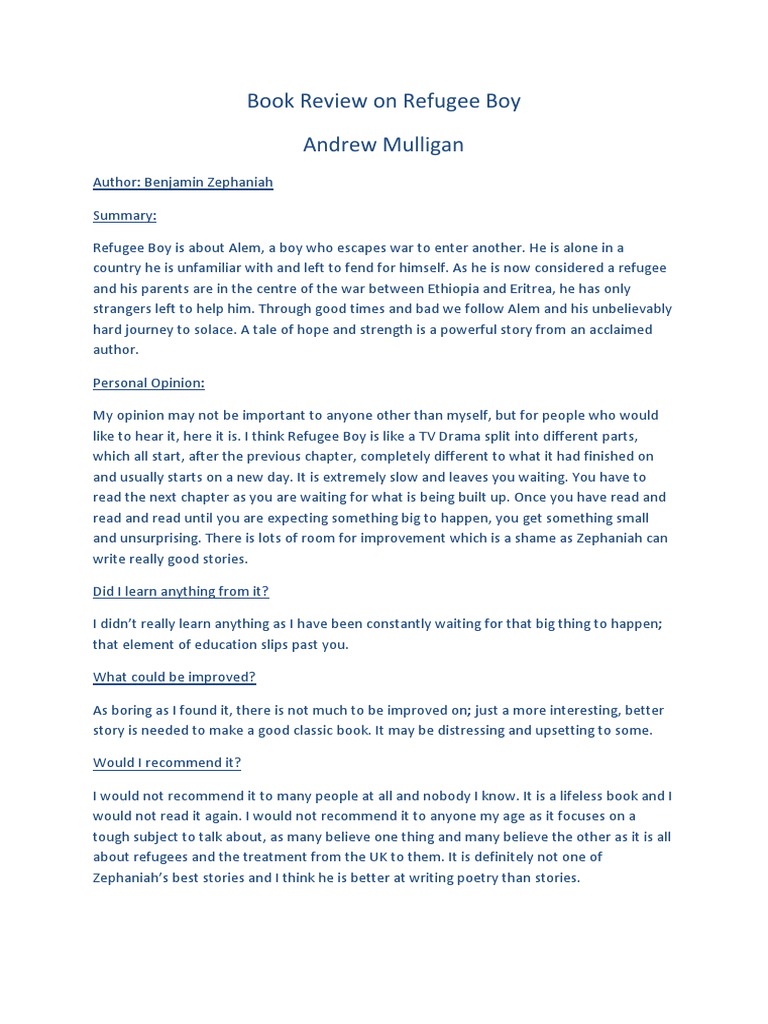Refugee Boy Review | PDF