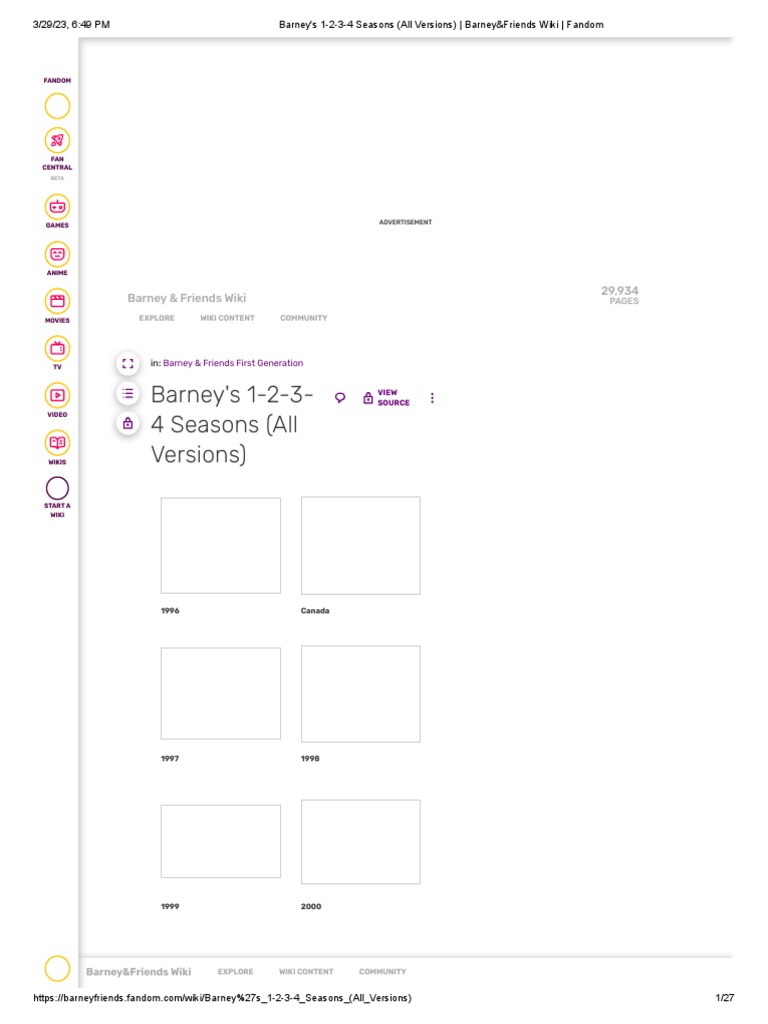 Barney's 1-2-3-4 Seasons (All Versions) - Barney&Friends Wiki - Fandom ...