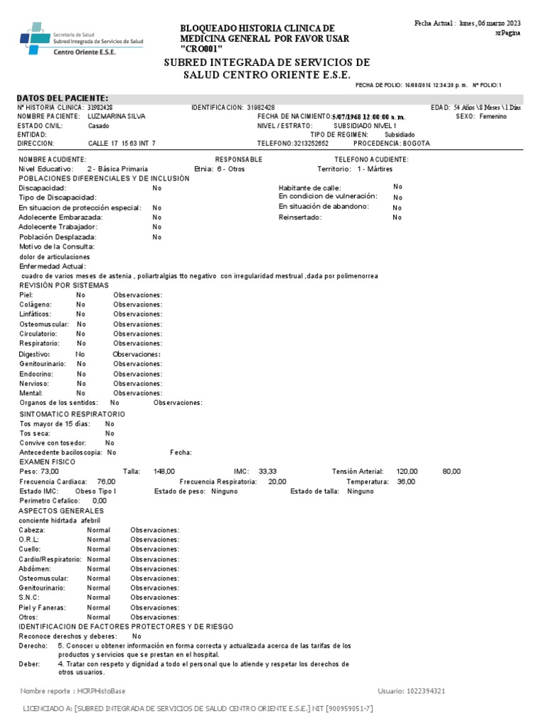 Subred Integrada de Servicios de Salud Centro Oriente E.S.E | PDF ...