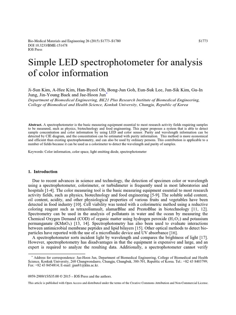 Simple LED Spectrophotometer For Analysis of Color | PDF | Color ...